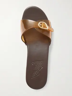 ANCIENT GREEK SANDALS Omonia Studded Clogs - Brown