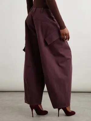 Alaïa Cotton-twill Barrel-leg Cargo Trousers - Burgundy