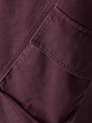 Alaïa Cotton-twill Barrel-leg Cargo Trousers - Burgundy