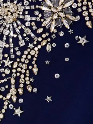 Jenny Packham Crystal-embellished Crepe Gown