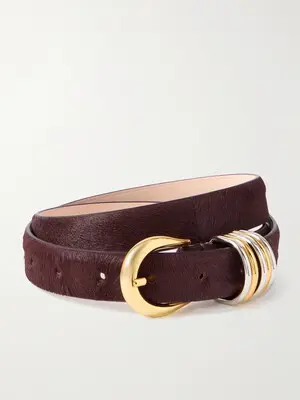 DEHANCHE Hollyhock Calf Hair Belt - Brown