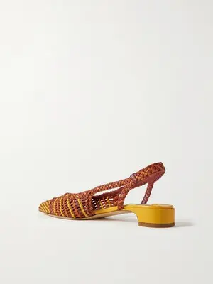 Gabriela Hearst Perro Woven Leather Slingback Pumps - Orange