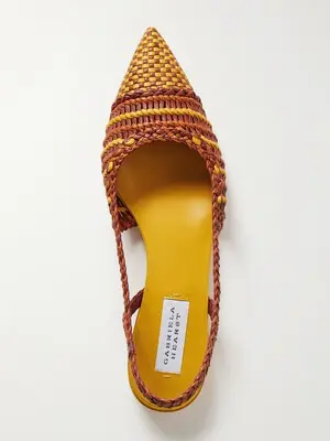 Gabriela Hearst Perro Woven Leather Slingback Pumps - Orange