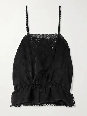 Chloé Lace-trimmed Silk-jacquard Camisole