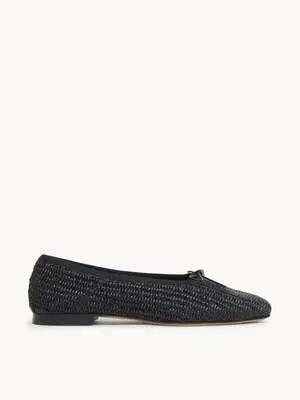 MANSUR GAVRIEL Square-toe Raffia Ballerinas