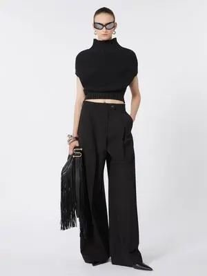 Max Mara Oversized Stretch Wool Trousers