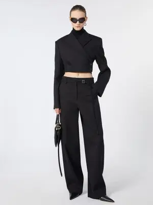 Max Mara Straight Trousers With Knit Detail