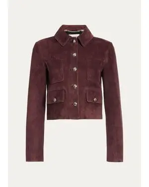 Altuzarra Astley Suede Jacket - Deep Cherry