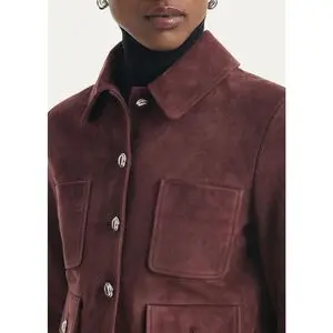 Altuzarra Astley Suede Jacket - Deep Cherry
