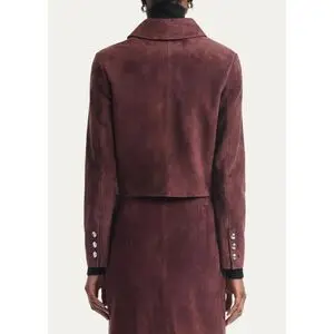 Altuzarra Astley Suede Jacket - Deep Cherry