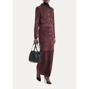 Altuzarra Astley Suede Jacket - Deep Cherry