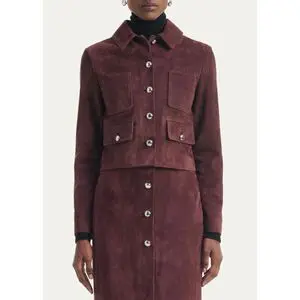 Altuzarra Astley Suede Jacket - Deep Cherry