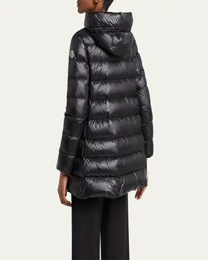 Moncler Suyenne Hooded Long Down Parka - Black