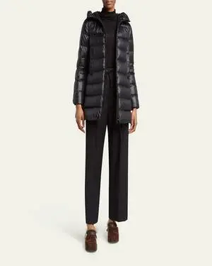 Moncler Suyenne Hooded Long Down Parka - Black