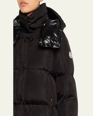 Moncler Quilted Down Puffer Coat With Detachable Hood - Black