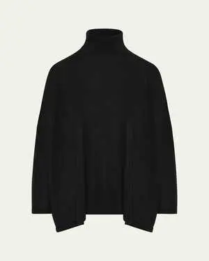 Eskandar Wide Scrunch Neck Top