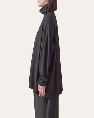 Eskandar Wide Scrunch Neck Top