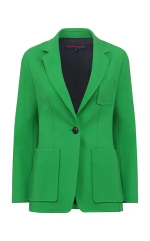 Martin Grant Notched Lapel Multi-pocket Blazer - Green