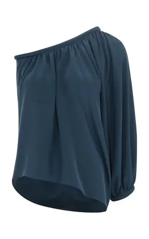 Martin Grant Asymmetric Silk Top - Blue