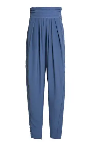 LANVIN Straight-leg Draped Pants - Blue