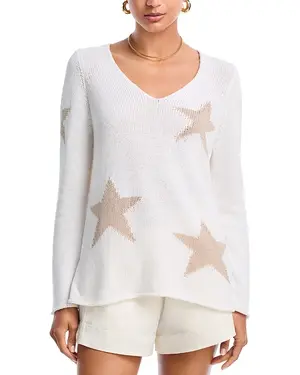Aqua Stars V Neck Sweater
