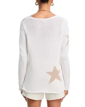 Aqua Stars V Neck Sweater