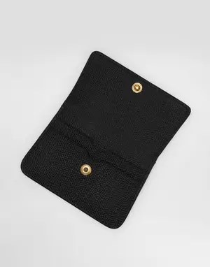 Dolce & Gabbana Dauphine Print Calfskin Card Holder - Black