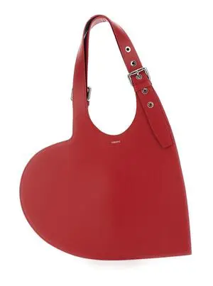Coperni Leather Belt Heart Handbag - Red