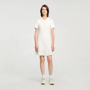 Sandro Mini Knit Polo Dress