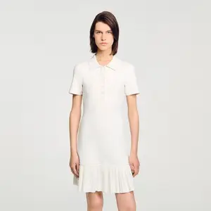 Sandro Mini Knit Polo Dress