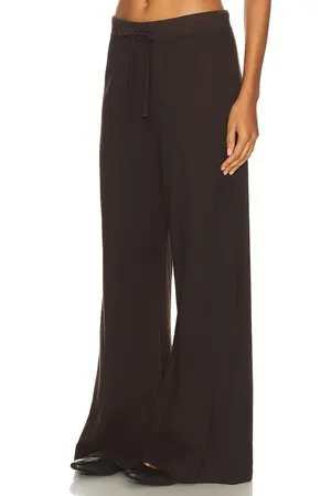 Eterne Drawstring Lightweight French Terry Wide Leg Sweatpant - Espresso
