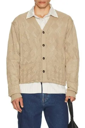 BEAMS Diamond Mesh Cardigan