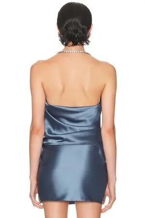 AREA Crystal Embellished Halter Top