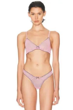 Fleur Du Mal Sabrina Mesh Demi Bra In Pink - Bisou