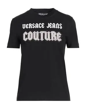 Versace T-shirt In Cotton With Logo - Black
