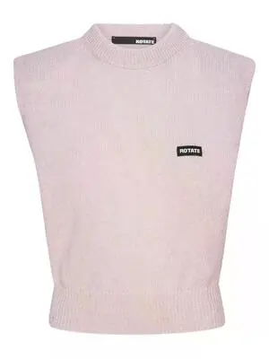 ROTATE BY BIRGER CHRISTENSEN Padded-shoulder Knit Vest - Pink