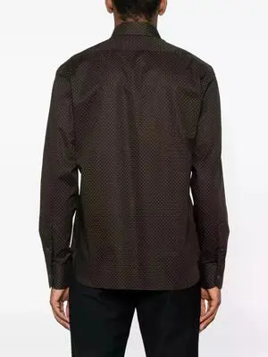 TOM FORD Polka-dot Cotton Shirt - Brown