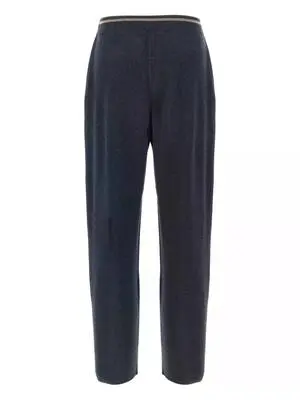 Brunello Cucinelli Ribbed Drawstring Track Pants - Blue