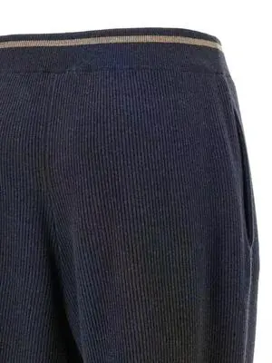 Brunello Cucinelli Ribbed Drawstring Track Pants - Blue