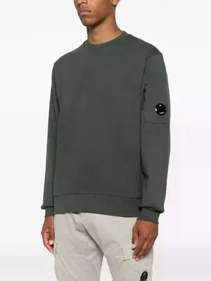C.P. COMPANY Lens-detail Crew-neck Sweatshirt - Green