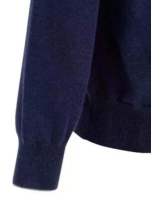 Brunello Cucinelli Turtleneck Half-zip Sweater - Blue