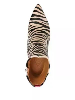 Chie Mihara 80mm Zebra-print Ankle Boots