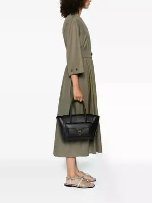 COCCINELLE Medium Double Beat Leather Tote Bag - Black