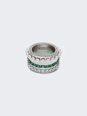 VEERT Thick Layered Ring - White Gold