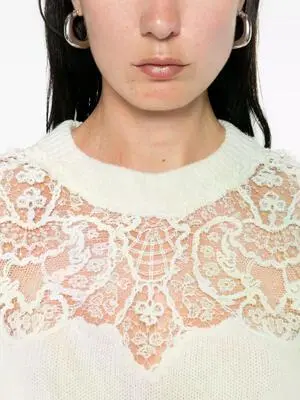 Ermanno Scervino Lace-insert Sweater