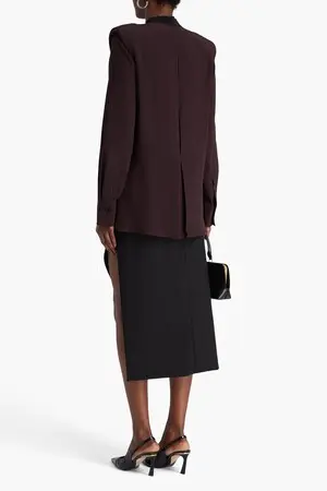 Victoria Beckham Pleated Silk Crepe De Chine Blouse
