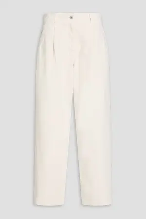 Brunello Cucinelli High-rise Wide-leg Jeans - Ecru