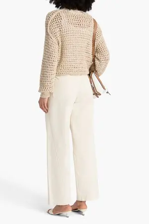 Brunello Cucinelli High-rise Wide-leg Jeans - Ecru