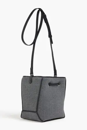 Brunello Cucinelli Bead-embellished Leather-trimmed Wool Bucket Bag