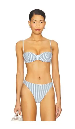Blue White Striped Bikini
